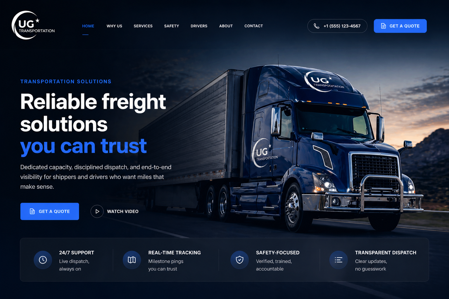 UG Transportation | Freight, Dedicated Lanes & 24/7 Dispatch ...